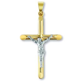 Kettenanh&auml;nger ONE ELEMENT "Kreuz Anh&auml;nger aus 333 Gelbgold", gold, Schmuckanh&auml;nger, Damen, Gelbgold 333, Kettenanh&auml;nger