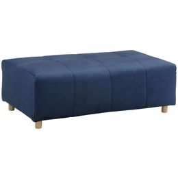 Polsterhocker Home Affaire "Scania", blau, B:127cm H:45cm T:68cm, Microfaser (100% Polyester);Struktur fein (100% Polyester);Samtoptik (100% Polyester), Hocker, Polsterhocker, passend zum Ecksofa "Scania"