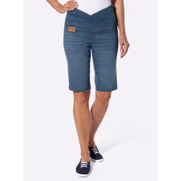 Jeansbermudas Casual Looks, Damen, Gr. 48, Normalgr&ouml;&szlig;en, blau, bleached, 81% Baumwolle, 17% Polyester, 2% Elasthan, unifarben, kurz, Jeans Jeansbermudas