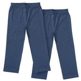 Caprihose STACCATO, M&auml;dchen, Gr. 140, Normalgr&ouml;&szlig;en, blau, Oberstoff: 95% Baumwolle, 5% Elasthan., unifarben, Basic, bequem, Hosen Caprihose, Doppelpack