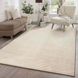 Teppich the carpet "Everest", beige, B:120cm H:14mm L:170cm, Polypropylen, Teppiche, Teppich, moderner Wohnzimmer Teppich hohe Flordichte