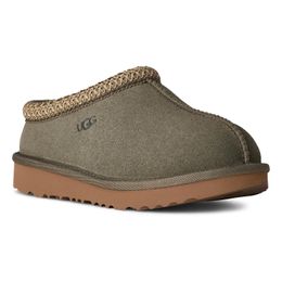 UGG Australia Hausschuh UGG "K TASMAN II", M&auml;dchen, Gr. 4 (36), moosgr&uuml;n, Textil, Veloursleder, ethno, Schuhe Hausschuh, Plateau Clog, Mule, Pantoffel mit Lammwolle