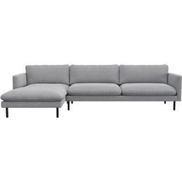 Ecksofa FLEXLUX "Bolzano, elegant und bequem, L-Form", grau (sophisto grau), B:294cm H:61cm T:165cm, 100% Polyester, Sofas, Ecksofa, Sitzaufbau mit Kaltschaum & Stahl-Wellen, loose Sitz -& R&uuml;ckenkissen