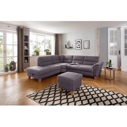 Ecksofa Home Affaire "Soleo L-Form", grau (dunkelgrau), B:262cm H:89cm T:235cm, Luxus-Microfaser ALTARA NUBUCK (100% Polyester);Struktur (100% Polyester);Luxus-Microfaser Lederoptik (100% Polyester), Sofas, Ecksofa, komfortabel durch Trapezecke mit Relaxfunktion, auch mit Bettfunktion