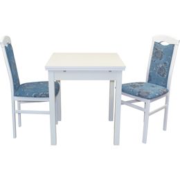 Essgruppe "Berta", blau (blau, blau, wei&szlig;), B:45cm H:95cm T:48cm, Massivholz, HOFMANN LIVING AND MORE, Sitzm&ouml;bel-Sets, Essgruppe
