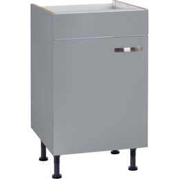 Sp&uuml;lenschrank KOCHSTATION "KS-Cara", grau (basaltgrau, basaltgrau), B:50cm H:87cm T:58,4cm, Schr&auml;nke, Sp&uuml;lenschrank, Breite 50 cm