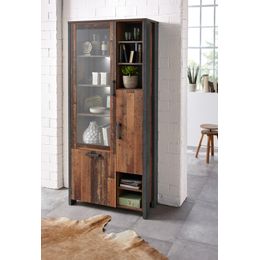 Highboard FORTE "Clif", grau (old wood vintage, beton, optik), B:91,6cm H:205,4cm, Sideboards, Highboard, H&ouml;he 205 cm