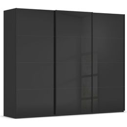 Schwebet&uuml;renschrank Rauch "Kleiderschrank Schrank Garderobe Schlafzimmerschrank SCALE-FYRA", schwarz (schwarz, glas schwarz, griffleisten schwarz), B:271cm H:223cm T:68cm, Holzwerkstoff, Schr&auml;nke, Schwebet&uuml;renschrank, edle viergeteilte T&uuml;ren mit Glas-Front viele Farben MADE IN GERMANY