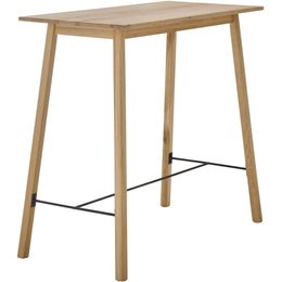 Bartisch Stolkom "Jules Eiche Massivholz ge&ouml;lt, Hochtisch BxHxT 120x104x60 cm", braun (eiche, eiche, schwarz, eiche), H:104cm, Tische, Bartisch, Skandi Look Eiche Massivholz ge&ouml;lt durchgehende Lamelle