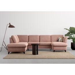 Wohnlandschaft Home Affaire "Trelleborg U-Form", rosa (altrosa), B:307cm H:86cm T:213cm, 95% Polyester, 5% Polyamid, Sofas, Wohnlandschaft, wahlweise mit Bettfunktion und Bettkasten, inkl. Federkern-Polsterung