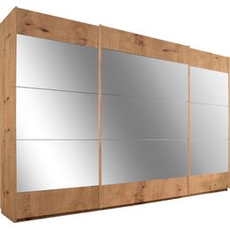 Schwebet&uuml;renschrank Rauch "Kleiderschrank Schrank Garderobe W&auml;scheschrank Ankleide MALIBU", braun (eiche artisan), B:316cm H:210cm T:62cm, Holzwerkstoff, Schr&auml;nke, Schwebet&uuml;renschrank, mit gro&szlig;fl&auml;chigen T&uuml;ren, gro&szlig;z&uuml;giger Stauraum MADE IN GERMANY