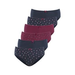 Jazz-Pants Slips Petite Fleur, Damen, Gr. 40/42, navy, berry, Single Jersey, Obermaterial: 95% Baumwolle, 5% Elasthan, gemustert, unifarben, Unterhosen Jazz-Pants Slips, aus elastischer Baumwolle