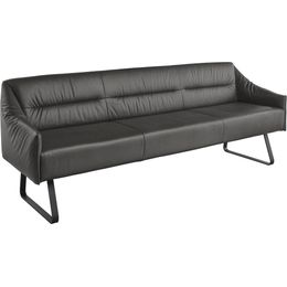 Essbank Musterring "JustB SP500", grau (anthrazit), B:232cm H:86cm T:70cm, Sitzb&auml;nke, Essbank, Metallkufe schwarz, verschiedene Farben, Breite 220 oder 250 cm