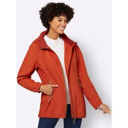 Langjacke Casual Looks, Damen, Gr. 40, rot (rostrot), 100% Polyester, unifarben, Jacken Langjacke
