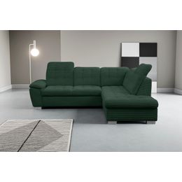 Ecksofa WERK2 "Bonny inkl. Kopfteilverstellung, Bettfunktion, Stauraum, Breite 265cm", gr&uuml;n, B:265cm H:103cm T:215cm, 90% Polyester, 10% Nylon, Sofas, Ecksofa, Komfortwunder mit Schlaffunktion, verstellbarem Kopfteil & Stauraum.