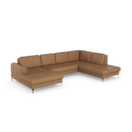 Sit & More Wohnlandschaft SIT & MORE "Bendigo U-Form", braun (cappucino), B:332cm H:84cm T:226cm, Sofas, Wohnlandschaft, inklusive Sitztiefenverstellung, Bodenfreiheit 12 cm, in 2 Fu&szlig;farben