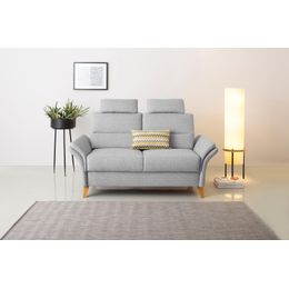 2-Sitzer Home Affaire "Westerland", silber, B:166cm H:90cm T:89cm, 100% Polyester, Sofas, 2-Sitzer, Federkern-Polsterung. wahlweise mit Armlehnfunktion