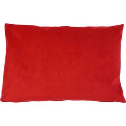 G&ouml;zze Dekokissen G&Ouml;ZZE "Duval", rot (rot, unifarben), B:60cm L:40cm, Polyester, Dekokissen_Sitzkissen_Kissenh&uuml;llen, Dekokissen, mit Rei&szlig;verschluss, Kissenh&uuml;le ohne F&uuml;llung, 2 St&uuml;ck