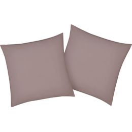 Kissenbezug bellana "Mako-Jersey-Exclusiv", grau (taupe), B:80cm L:80cm, Baumwolle, Obermaterial: 100% Baumwolle, Kissenbez&uuml;ge, Kissenbezug, aus reiner Baumwolle
