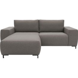 Ecksofa "Looks VI L-Form", grau, B:242cm H:87cm T:160cm, 100% Polyester, LOOKS by Wolfgang Joop, Sofas, Ecksofa, gerade Linien, in 2 Bezugsqualit&auml;ten