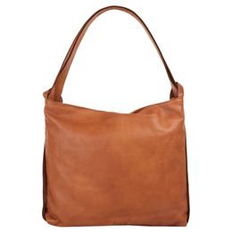 Shopper FORTY, Damen, Gr. B/H/T: 43cm x 36cm x 5cm onesize, braun (cognac), Leder, unifarben, Taschen Shopper, echt Leder, Made in Italy