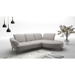 Sit & More Ecksofa SIT & MORE "Dance, L-Form, inkl. Sitztiefenverstellung", grau (hellgrau), B:313cm H:91cm T:208cm, 95%Polyester 5%Polyamid, Sofas, Ecksofa, inkl. Click&Seat, optional mit Kopfteilverstellung