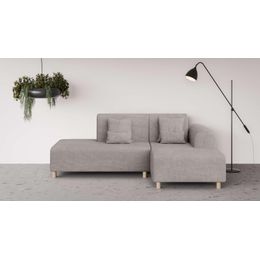 Ecksofa OTTO HOME "Suyala", grau (taupe), B:258cm H:85cm T:168cm, 100% Polyester, Sofas, Ecksofa, L-Form mit Hocker