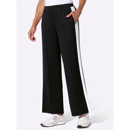Jerseyhose Inspirationen, Damen, Gr. 46, Normalgr&ouml;&szlig;en, schwarz, wei&szlig;, 50% Modal, 44% Polyester, 6% Elasthan, gemustert, mehrfarbig, Hosen Jerseyhose