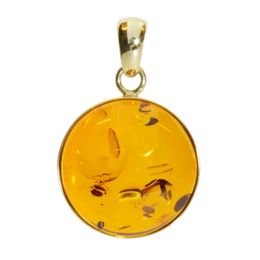 Kettenanh&auml;nger OSTSEE-SCHMUCK "- Classic 20 mm - Gold 585/000 - Bernstein" Gr. 29, gold (gold 585, goldfarben, gelb), Schmuckanh&auml;nger, Damen, Gelbgold 585, Kettenanh&auml;nger