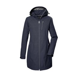 Softshellparka Killtec "KOS 57 WMN SFTSHLL PRK", Damen, Gr. 36, blau (nachtblau), Oberseite: 100% Polyester;R&uuml;ckseite: 100% Polyester;Futter: 100% Polyester, Jacken Softshellparka, Wasserabweisender, atmungsaktiver Parka mit abnehmbarer Kapuze