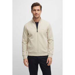 Sweatjacke BOSS Green "Skaz", Herren, Gr. M, light beige272, Sweatware, Obermaterial: 95% Baumwolle, 5% Elasthan, regular fit h&uuml;ftlang, hoch geschlossener Ausschnitt, eingesetzt elastischer Bund, Sweatjacken Sweatjacke, mit Druck