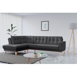 Sit & More Ecksofa SIT & MORE "Lavida L-Form", grau (anthrazit), B:298cm H:90cm T:198cm, 100% PES, Sofas, Ecksofa, wahlweise mit Kippfunktion und Bettkasten
