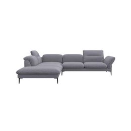 Ecksofa FLEXLUX "Salino, Funktionssofa mit Ottomane, Relaxsofa, Ecksofa", grau (steel), B:287cm H:88cm T:239cm, 100% Polyester, Sofas, Ecksofa, Sofa mit Arm- und Kopfteil-Verstellungen, Kaltschaum & Stahl-Wellen