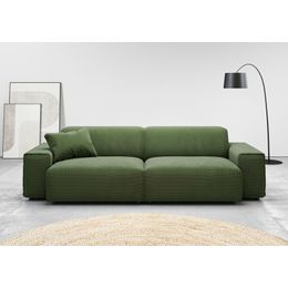 Big-Sofa Home Affaire "Glimminge auch in Breitcord, Feincord + Easy care-Bezug", gr&uuml;n (oliv), B:254cm H:71cm T:101cm, 95% Polyester, 5% Nylon, Sofas, Big-Sofa, besondere Kedern&auml;hte Zierkissen