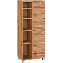 Midischrank Welltime "Soria", braun (eichefarben), B:55cm H:135cm T:35cm, Schr&auml;nke, Midischrank