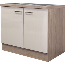 Sp&uuml;lenschrank Flex-Well "Nepal", braun (kaschmir glanz, sonoma eiche), B:100cm H:86cm T:60cm, Holzwerkstoff, Schr&auml;nke, Sp&uuml;lenschrank, (B x H x T) 100 x 85/86 x 60 cm, inkl. Einbausp&uuml;le