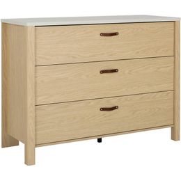 Kommode GAMI "AURIOL", eiche rookwood nachbildung, mineral gravity, B:122cm H:90cm T:48cm, Holzwerkstoff, Sideboards, Kommode, Kommode 3 Schubladen