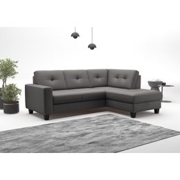 Ecksofa Home Affaire "Varese", braun (mocca), B:226cm H:91cm T:170cm, Sofas, Ecksofa, wahlweise mit Bettfunktion und Bettkasten