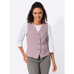 Shirtweste Inspirationen, Damen, Gr. 40, mauve, 58% Viskose, 36% Polyamid, 6% Elasthan, unifarben, Westen Shirtweste