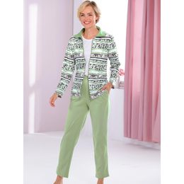 Hausanzug feel good, Damen, Gr. 44/46, gr&uuml;n (eucalyptus, bedruckt), 60% Baumwolle, 40% Polyester, Homewear-Sets Hausanzug