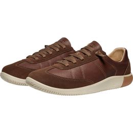 Barfu&szlig;schuh Keen "KNX T-TOE", Herren, Gr. 46, beige (schwarz earth, plaza taupe), Leder, Schuhe Barfu&szlig;schuh