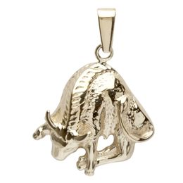Kettenanh&auml;nger OSTSEE-SCHMUCK "- Tierkreiszeichen Stier - Gold 585/000 -" Gr. 26, gold (gold 585, goldfarben, gelb), Schmuckanh&auml;nger, Damen, Gelbgold 585, Kettenanh&auml;nger