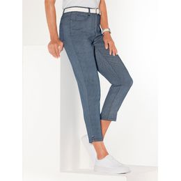 5-Pocket-Hose Casual Looks, Damen, Gr. 46, Normalgr&ouml;&szlig;en, dunkelblau, bedruckt, 98% Baumwolle, 2% Elasthan, Hosen 5-Pocket-Hose