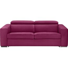 Schlafsofa Egoitaliano "Cabiria, Design und super Sitz- und Liegekomfort", pink (fuchsia), B:226cm H:97cm T:103cm, Sofas, Schlafsofa, Sofa inkl. Schlaffunktion, Kopfteile verstellbar, mit Metallf&uuml;&szlig;en