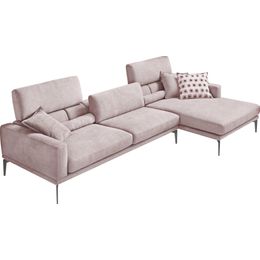 Ecksofa Egoitaliano "Masu, Design trifft sensationellen Sitzkomfort", grau (opal grau), B:277cm H:95cm T:157cm, Luxus-Micofaser Lederoptik (100% Polyester) ist ein neues technisches Gewebe mit einem visuellen und taktilen Aspekt, der dem Nubuk sehr nahe kommt, mit innovativen Eigenschaften. Seine au&szlig;erordentliche Weichheit kommt von einem exklusiven Produktionsprozess, der Unreinheiten und Unregel
