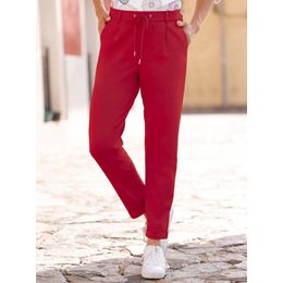 Jogger Pants Inspirationen, Damen, Gr. 52, Normalgr&ouml;&szlig;en, rot, 58% Viskose, 36% Polyamid, 6% Elasthan, unifarben, Hosen Jogger Pants