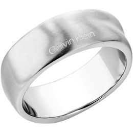 Fingerring Calvin Klein "CK METALLIC WAVES" Gr. 64, silber (edelstahlfarben), Fingerringe, Herren, 64, Edelstahl, 8mm, Fingerring