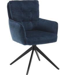 Esszimmerstuhl Home Affaire "Sant Tropez", blau (blau, schwarz, blau), B:60cm H:92cm T:67cm, St&uuml;hle, Esszimmerstuhl