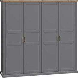 Kleiderschrank OTTO HOME "Tara, wahlweise 4 Breiten, hoher Schrank 227cm, soft-close-Funktion", grau (graphit matt, pacific walnut), B:236cm H:227cm T:59cm, Holzwerkstoff, MDF, Schr&auml;nke, Kleiderschrank, lackiert mit hochwertigen wasserbasiertem UV-Lack, FSC-zertifiziert