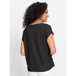 T-Shirt Inspirationen "Shirt", Damen, Gr. 36, schwarz, 99% Polyester, 1% Elasthan, unifarben, U-Boot-Ausschnitt, Shirts T-Shirt